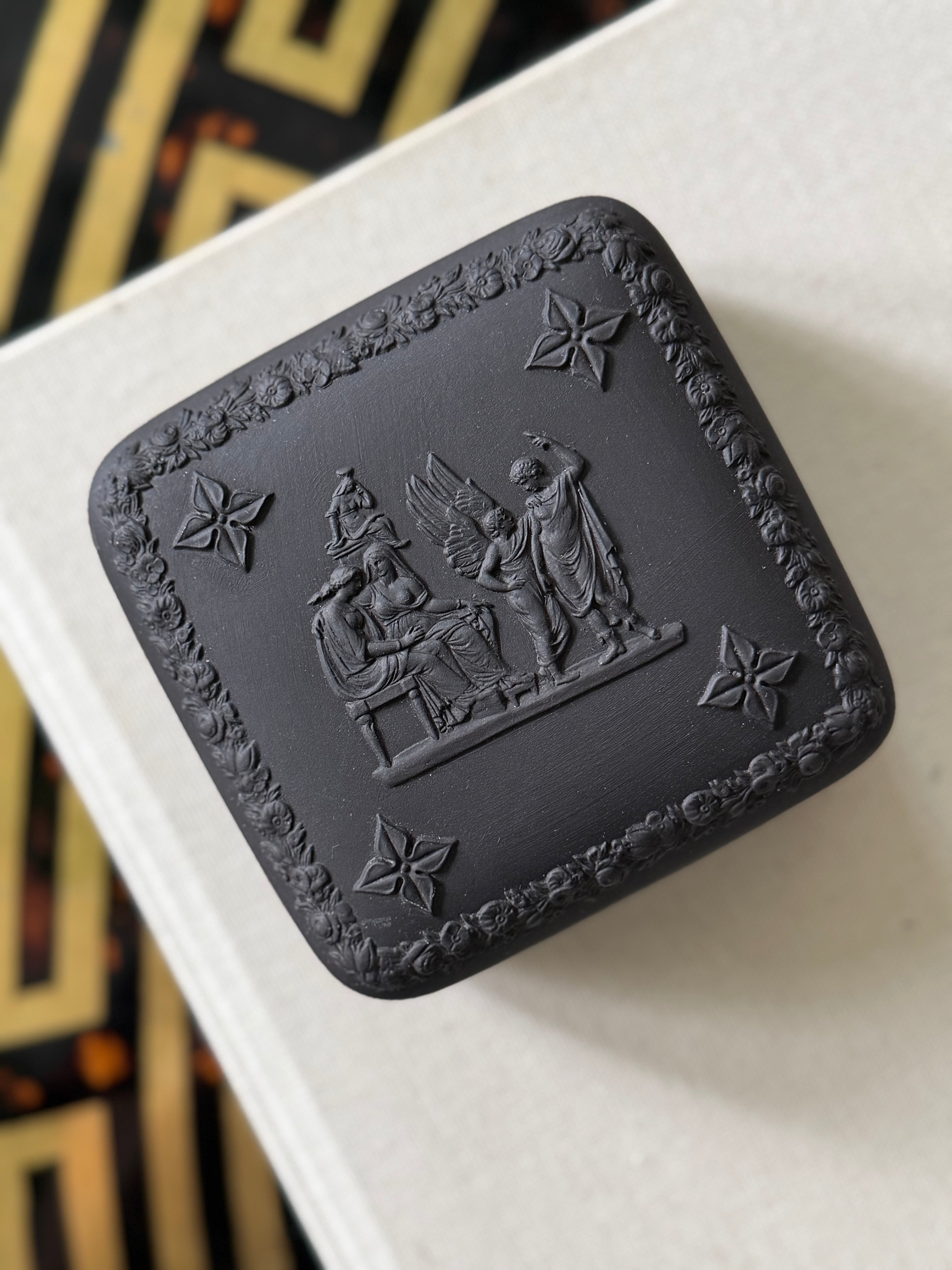 Wedgwood Black Basalt Square Box – The Sleepy Flea